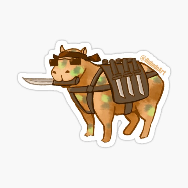 "Tactical Capybara" Sticker by RubedoArt | Redbubble