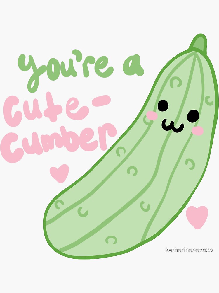 "You're a Cute-cumber (chibi cucumber)" Sticker for Sale by ...