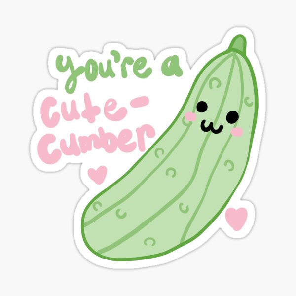 "You're a Cute-cumber (chibi cucumber)" Sticker for Sale by ...