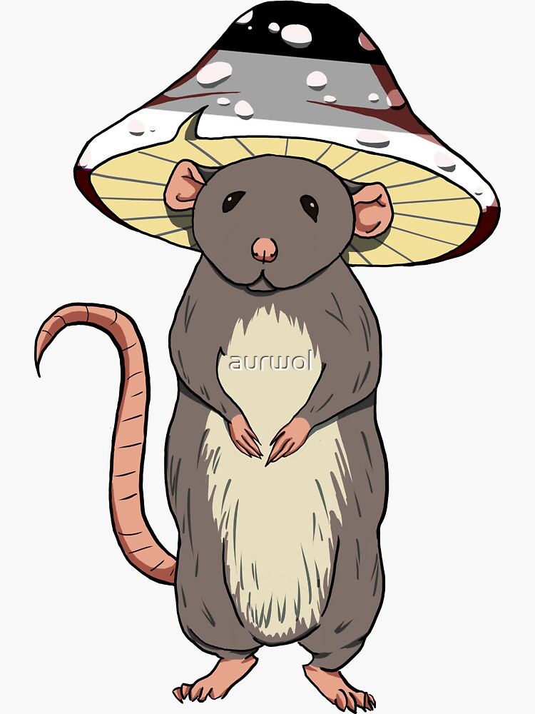 "Rat asexual mushroom chibi lgbt+" Sticker for Sale by aurwol | Redbubble