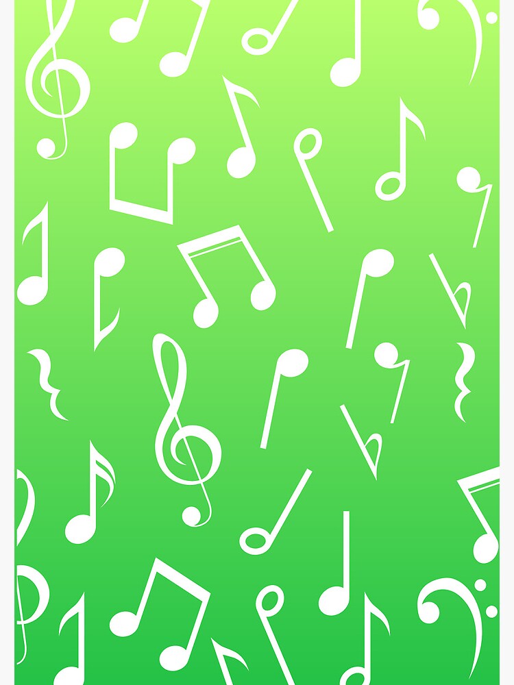 Green Music Notes Background