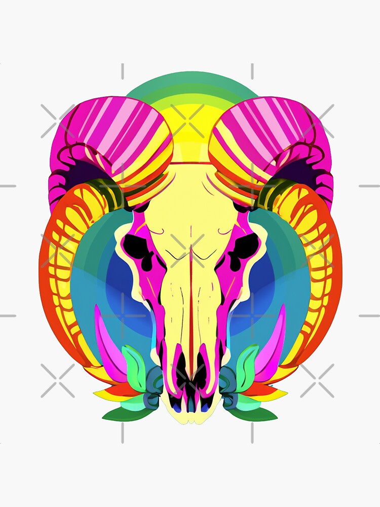 "Prideful Horns: Rainbow Ram Pride" Sticker for Sale by Dreadfools ...