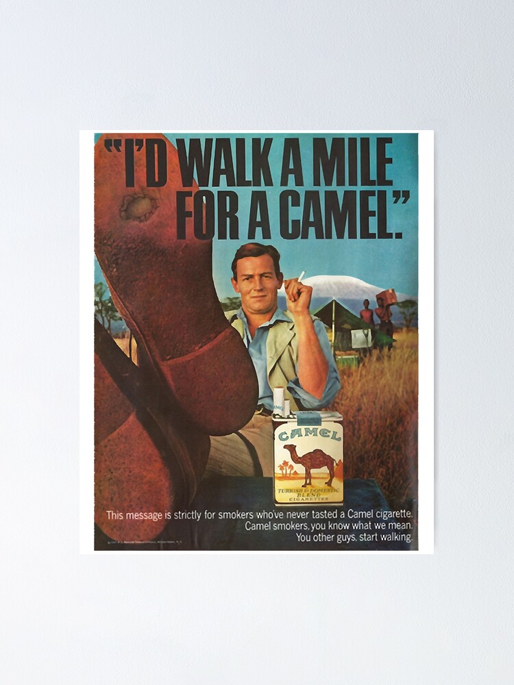 "Camel Cigarettes Ad" Poster for Sale by Alidan-Dankog | Redbubble