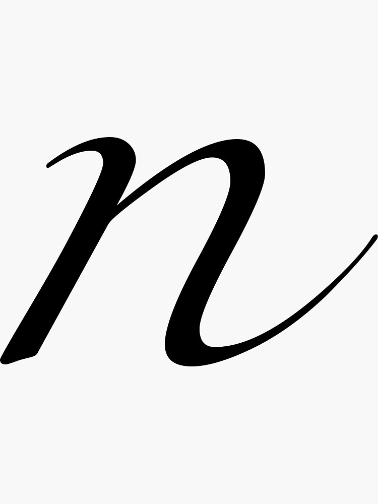 "Monogram Lower Case- N" Sticker for Sale by DesignsByLeah | Redbubble