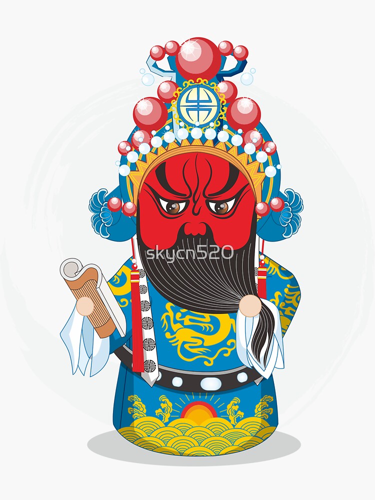 "The Peking Opera Character Guan Yu" Sticker for Sale by skycn520 ...