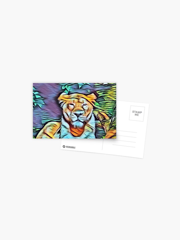 "Lazy Lioness In Glow" Postcard for Sale by Fearless-Fox | Redbubble