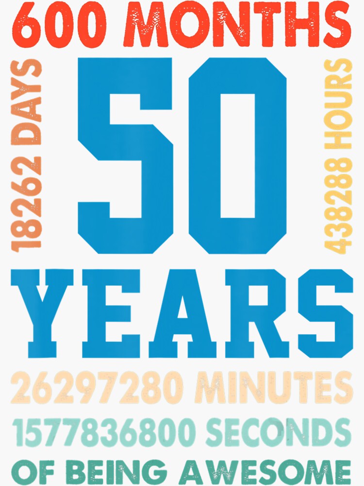 "50th Birthday 50 Years Old Being Awesome Bday For " Sticker for Sale ...