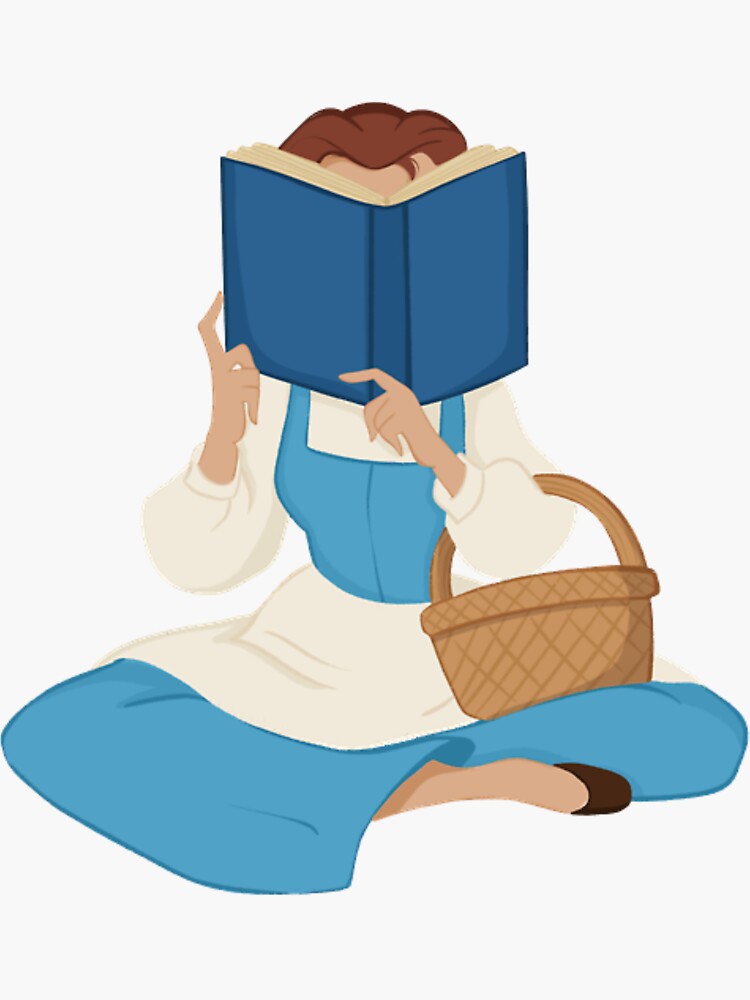 "Belle Reading " Sticker for Sale by MatildaSpink | Redbubble