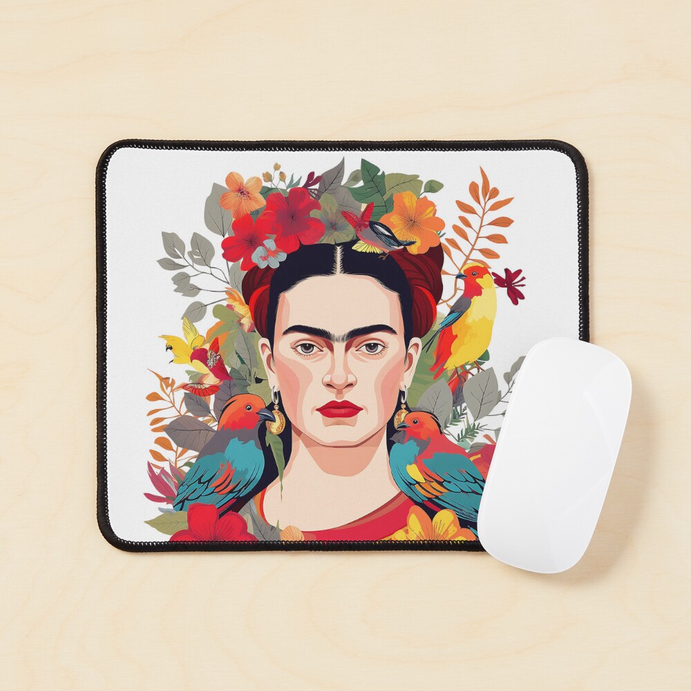 "Frida Kahlo. Cubism, a bright geometric drawing of a portrait of Frida ...