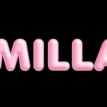 "Balloon Foil 3D | Milla Name Label (Black)" Sticker for Sale by ...