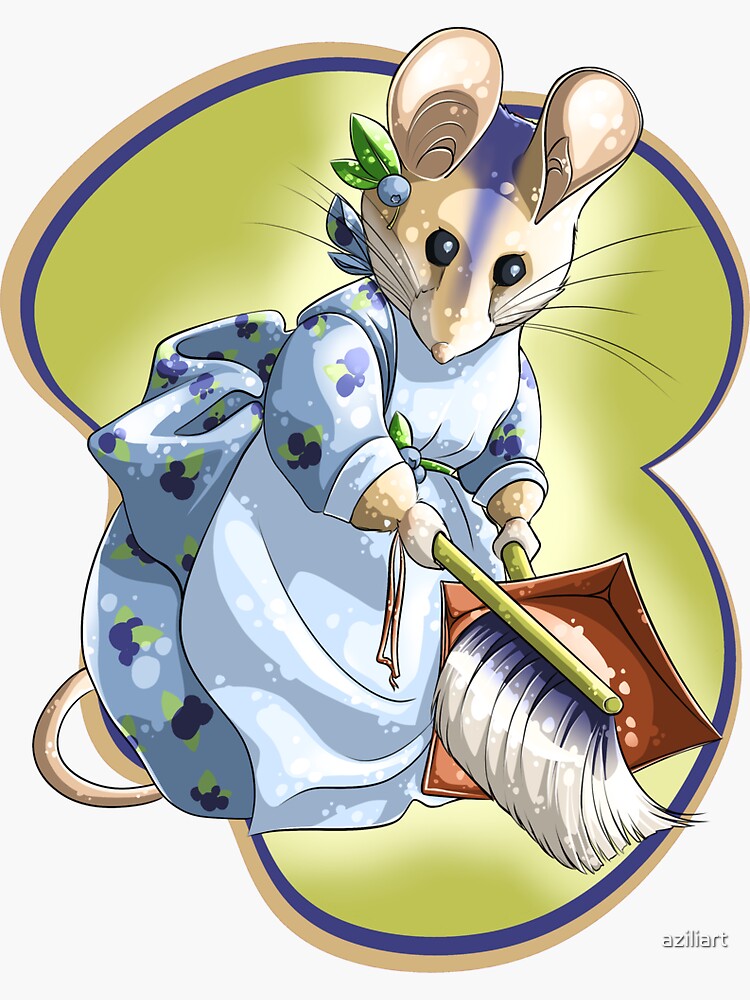 "Béatrix Potter mouse, blueberry" Sticker for Sale by aziliart | Redbubble