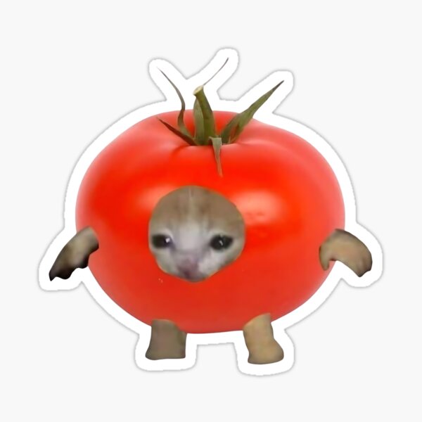 "Happy Tometo Cat" Sticker for Sale by OvertimeProject | Redbubble