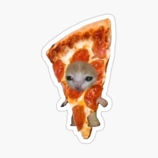 "Happy Pizza Cat" Sticker for Sale by OvertimeProject | Redbubble