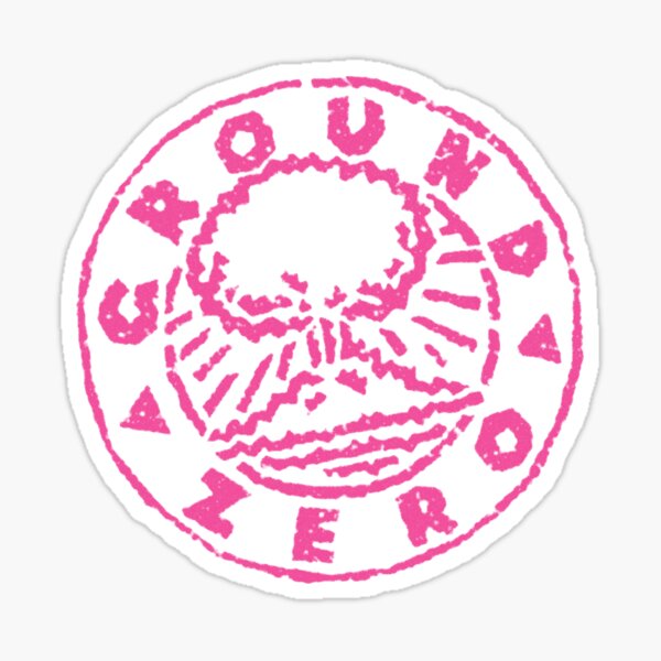 "ground zero - pink" Sticker by BrownWoodRobot | Redbubble