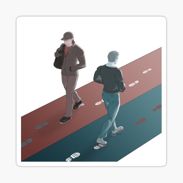 "Walking the Line" Sticker for Sale by nadagio | Redbubble