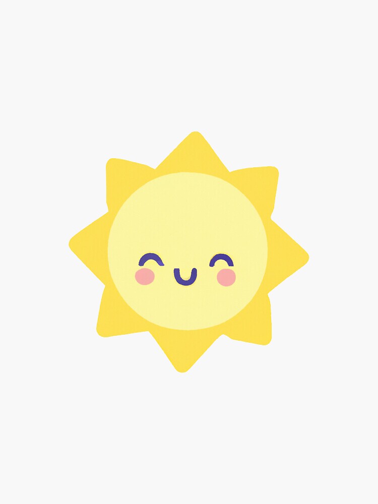 "cute smiling sun " Sticker for Sale by zozomaxine | Redbubble