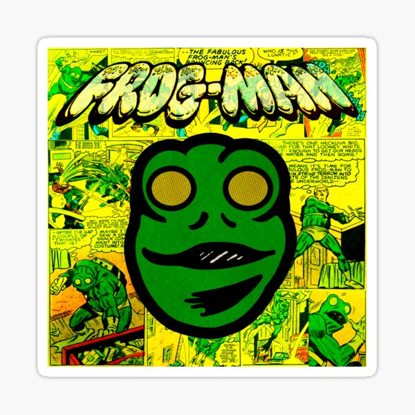"The Fabulous Frog Man!" Sticker for Sale by G. Holland | Redbubble