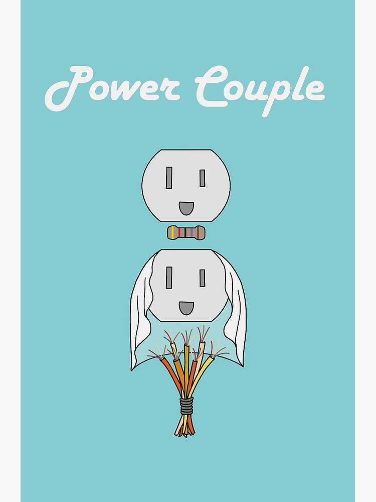 "Power Couple - Nerdy Electrical Wedding" Greeting Card for Sale by ...