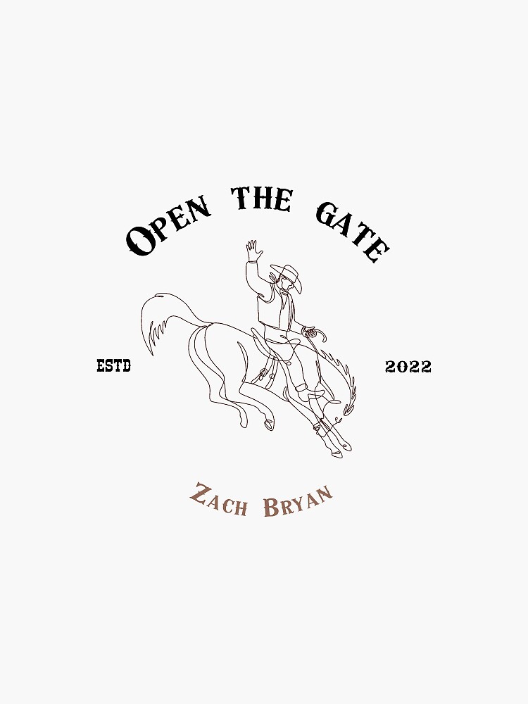 "Zach Bryan Open The Gate Western Art" Sticker for Sale by SlynnArts ...
