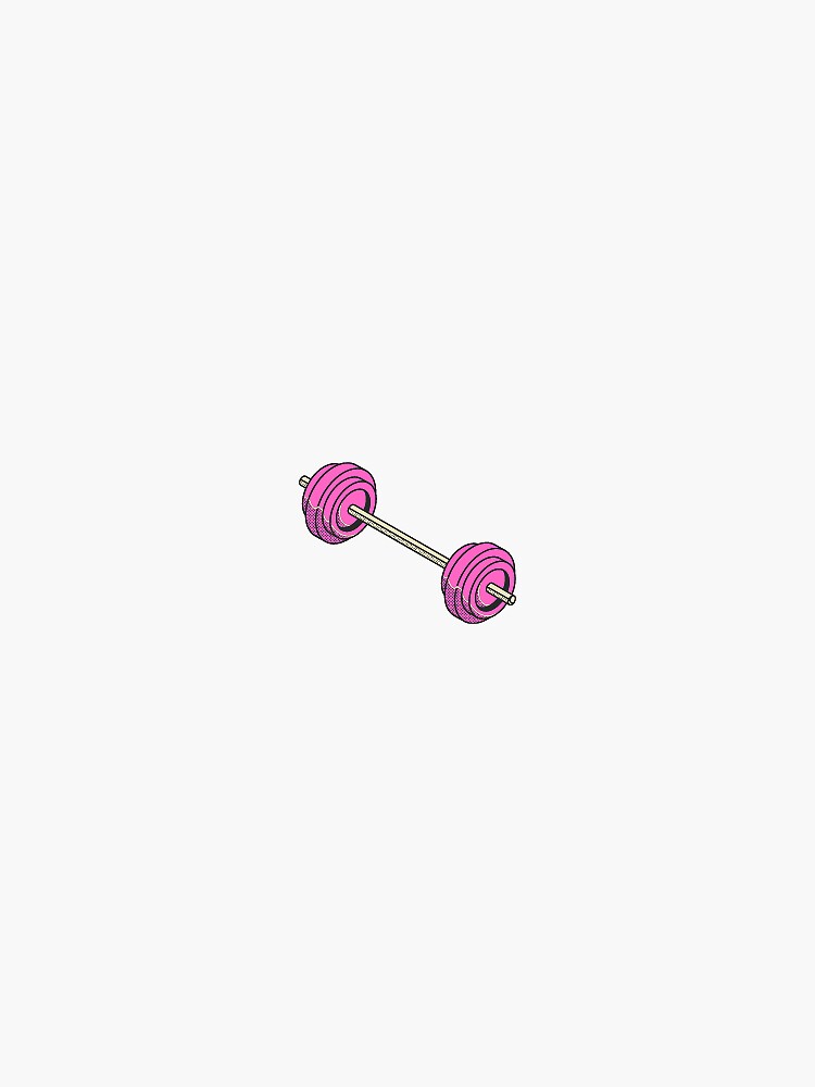 "Pink Barbell Gym Girl Art" Sticker for Sale by SlynnArts | Redbubble