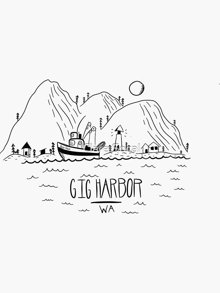 "Gig Harbor " Sticker for Sale by Clare0946 | Redbubble