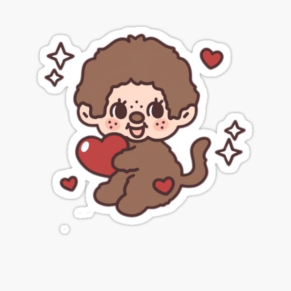 "Monchichi FanArt cute heart" Sticker by Monchi29 | Redbubble