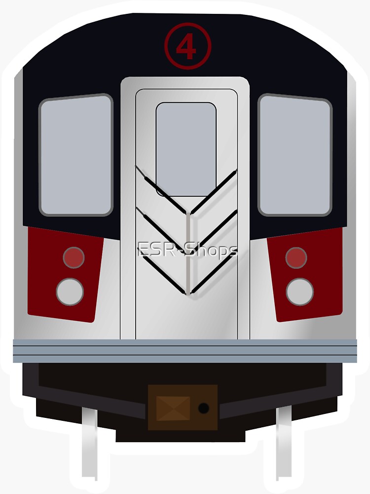 "4 Train r142 NYC MTA Subway Vector Art" Sticker for Sale by ESR-Shops | Redbubble