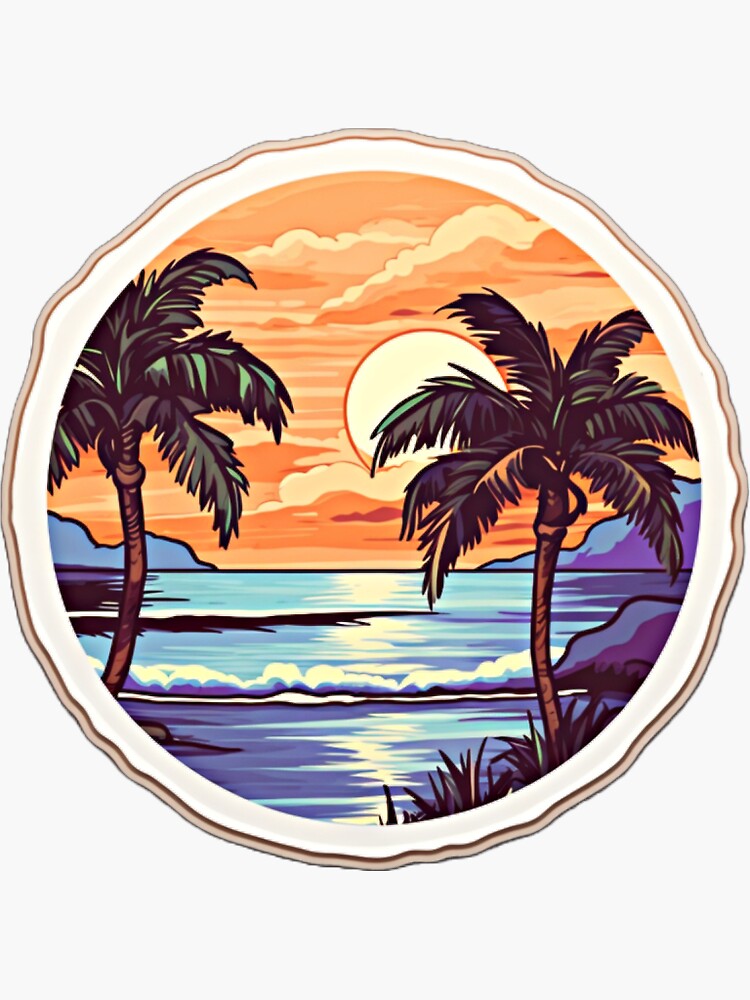 "Beach Aesthetic Hydro Sticker" Sticker for Sale by Gameasty | Redbubble