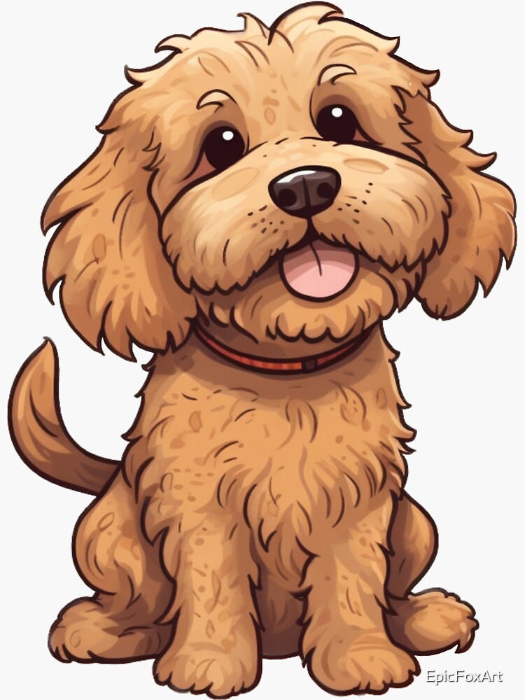"Cute Cartoon Apricot Cockapoo Puppy Dog" Sticker for Sale by ...