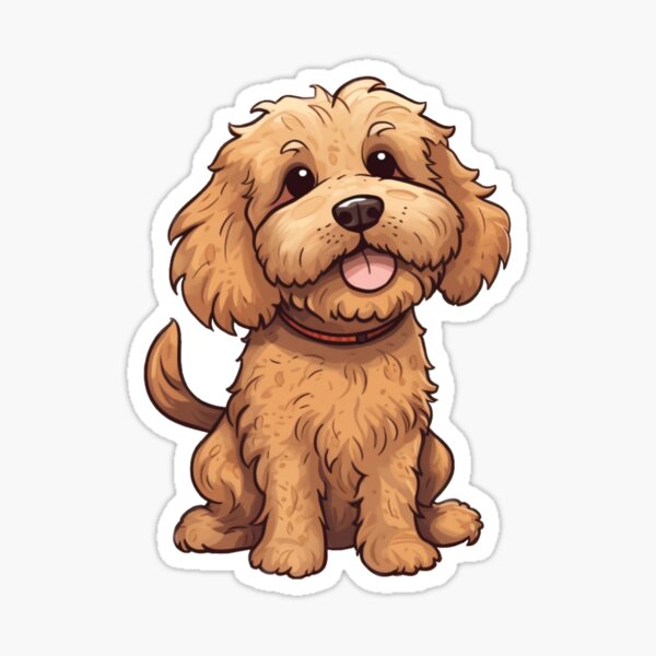 "Cute Cartoon Apricot Cockapoo Puppy Dog" Sticker for Sale by ...