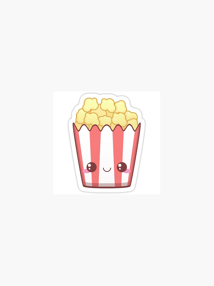 "CUTE KAWAII POPCORN STICKER - NEW" Sticker for Sale by safasx | Redbubble
