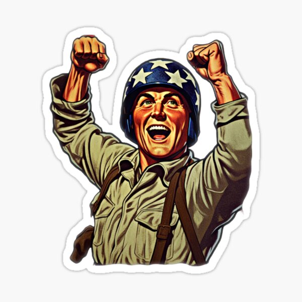 "Vintage WW2 Celebration" Sticker for Sale by Gameasty | Redbubble