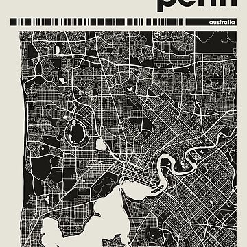 "Perth Dark Map, City of Perth Map, Perth Minimalist Map, Perth Print ...