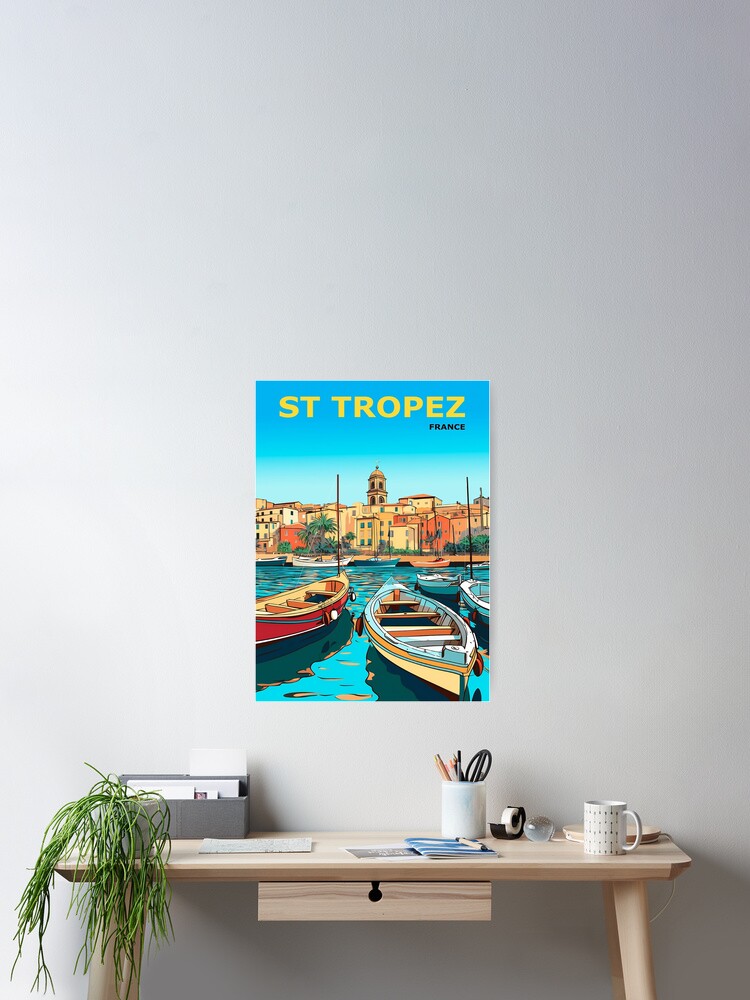 "St Tropez Cote d'Azur, France Travel Poster" Poster for Sale by charlesmartem | Redbubble