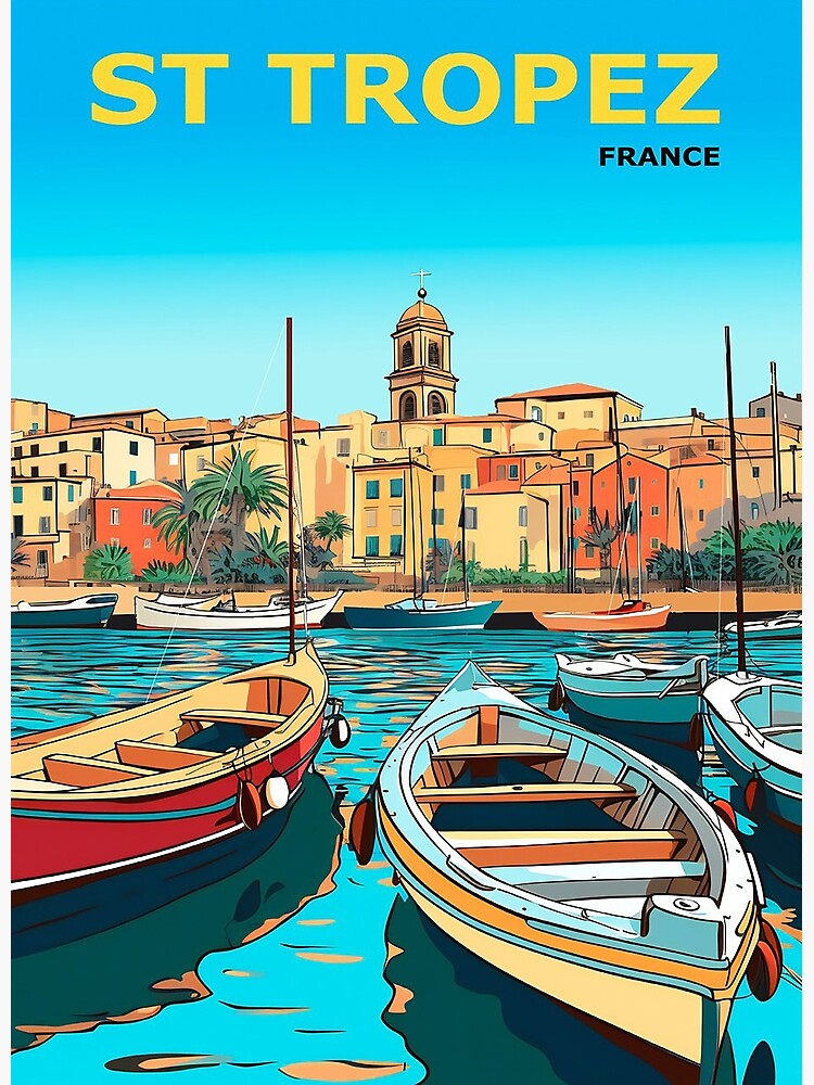 "St Tropez Cote d'Azur, France Travel Poster" Poster for Sale by charlesmartem | Redbubble