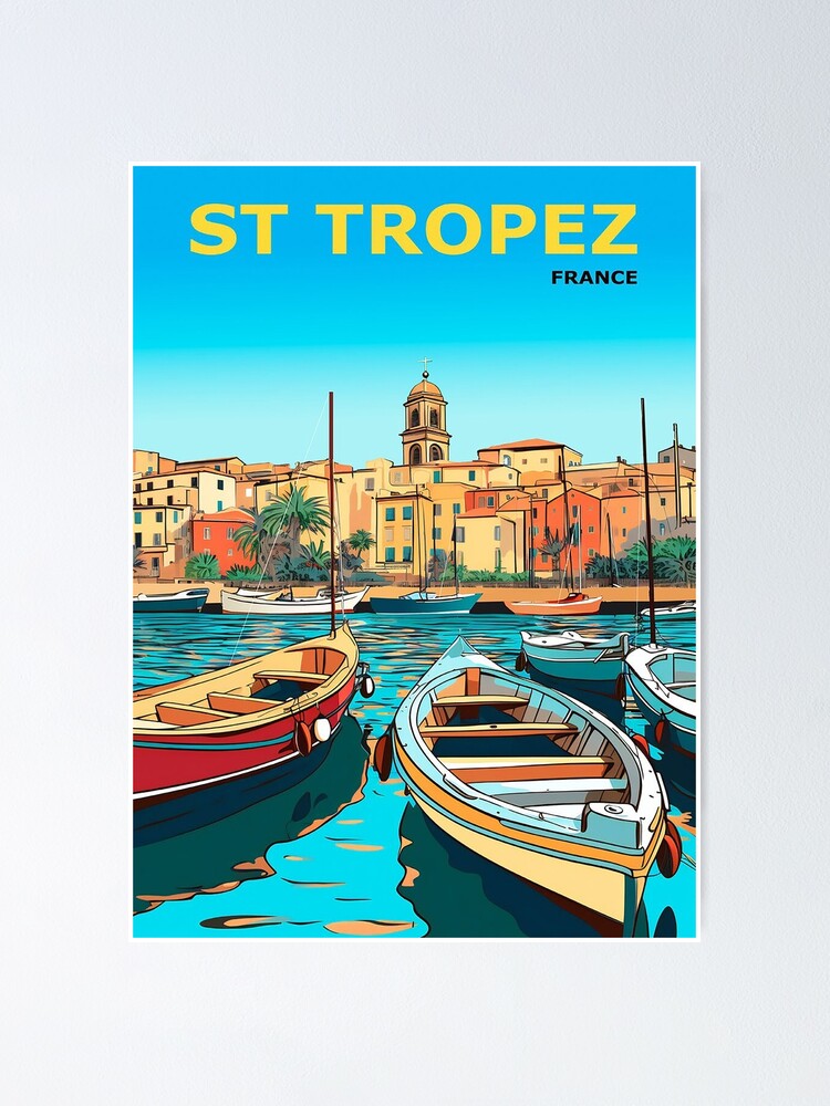 "St Tropez Cote d'Azur, France Travel Poster" Poster for Sale by charlesmartem | Redbubble