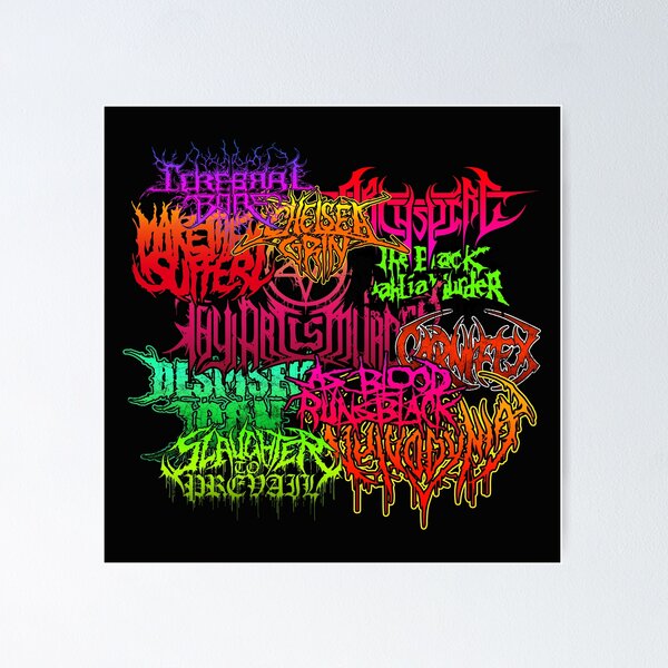 "Deathcore Sticker Pack" Poster for Sale by xDumpTruckx | Redbubble