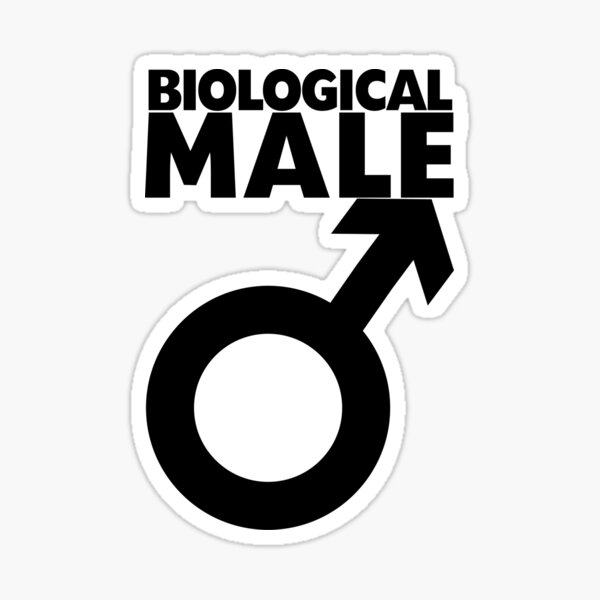 "Biological Male" Sticker for Sale by DimensionFour | Redbubble