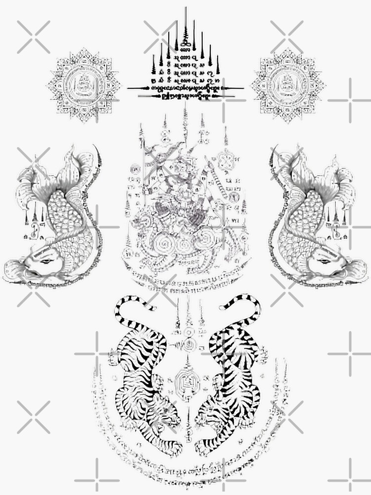 "Sak Yant Thai all" Sticker for Sale by Chutipol | Redbubble