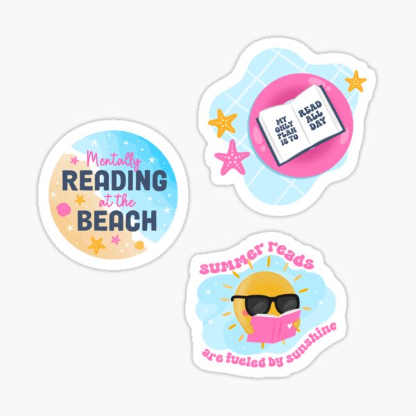 "summer reading set" Sticker for Sale by indiebookster | Redbubble
