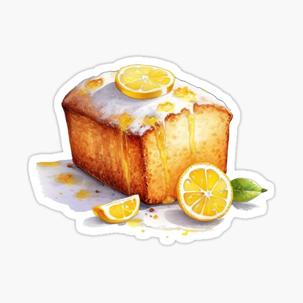 "sweet lemon cake illustration " Sticker for Sale by chameleon-crook ...