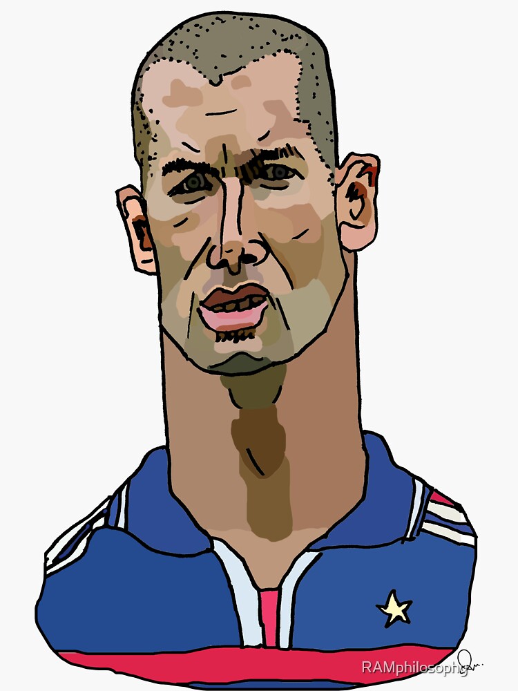 "Zinedine Zidane" Sticker by RAMphilosophy | Redbubble