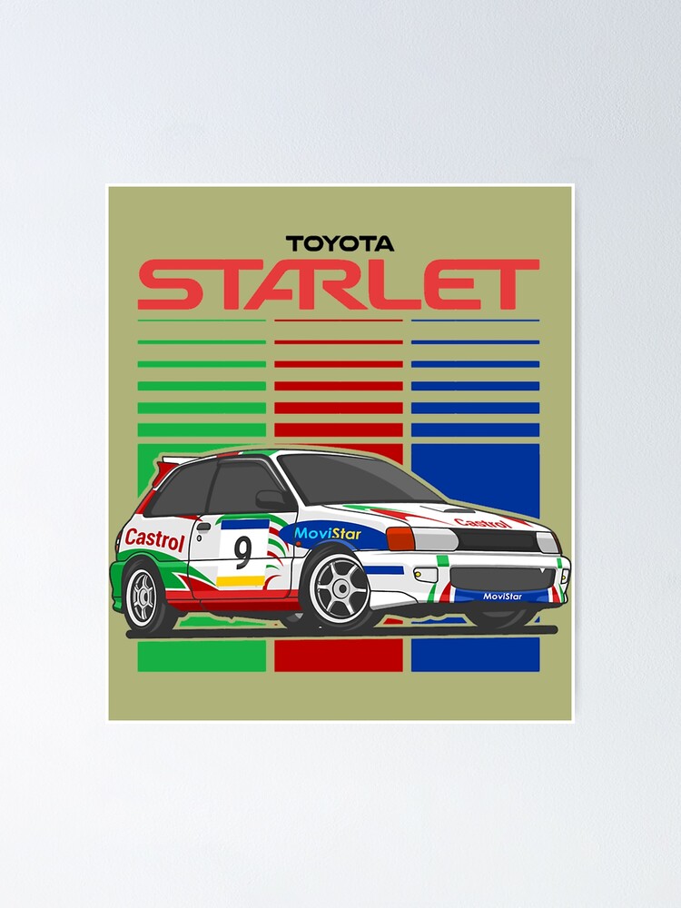 "Toyota Starlet Castrol Movistar Rally Gran Turismo Livery A " Poster ...