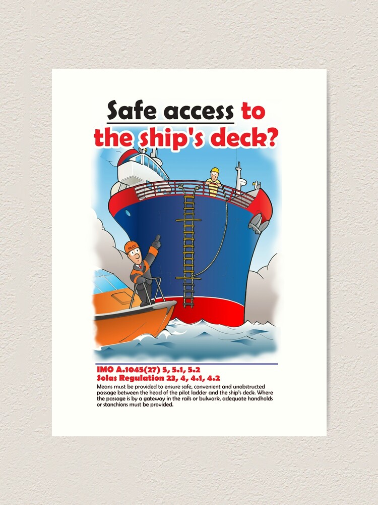 "Safety at Sea - Safe Access to Ships Deck poster" Art Print for Sale ...