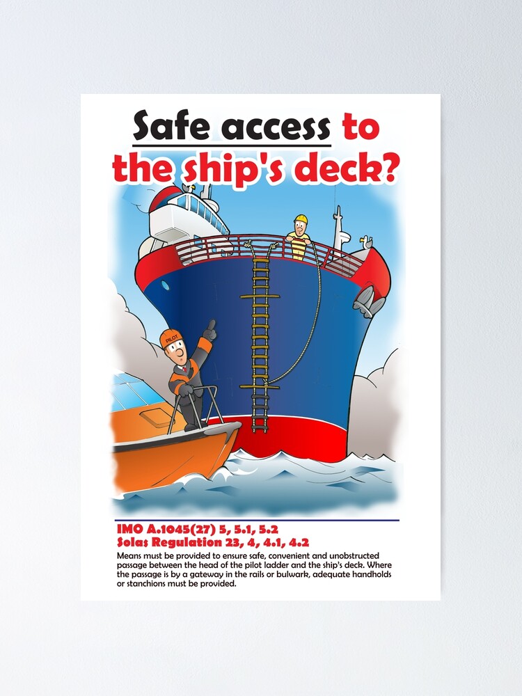 "Safety at Sea - Safe Access to Ships Deck poster" Poster for Sale by ...