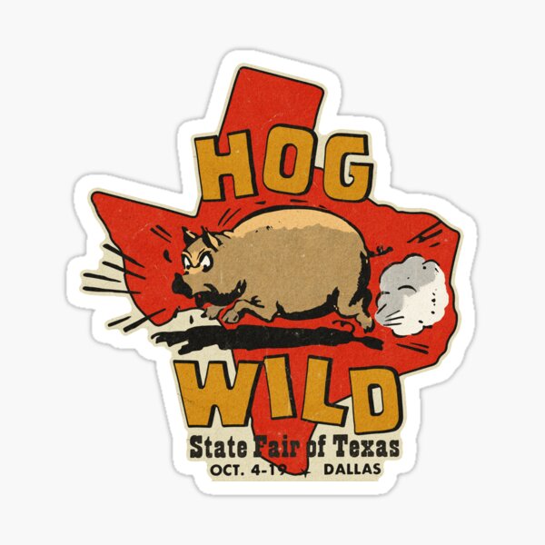 "Vintage Dallas Texas State Fair Hog" Sticker for Sale by Kujo Vintage ...
