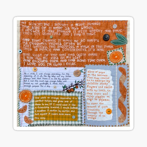 "Orange Poetry Mixed Media Collage" Sticker for Sale by TrudiLucille ...
