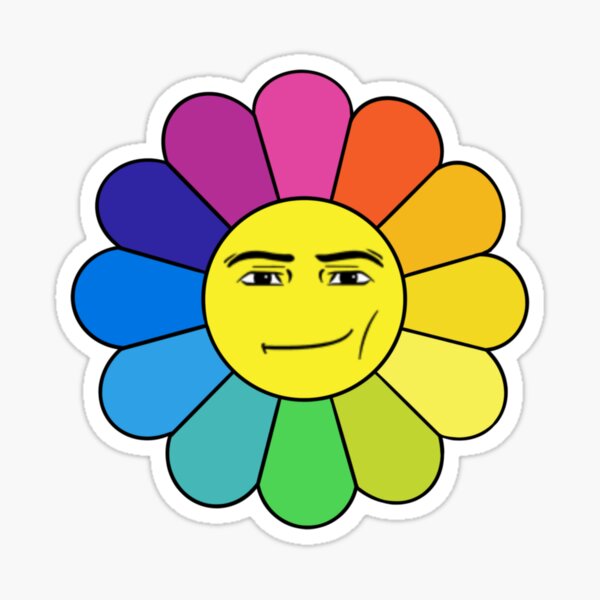 "Roblox man face rainbow flower" Sticker for Sale by missviolinist24 ...