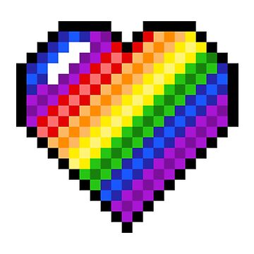 "Rainbow Heart in Pixel Art" Sticker for Sale by AlesiaSkye | Redbubble