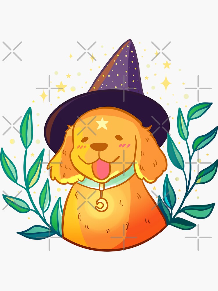 "Cute Golden Retriever wizard " Sticker for Sale by Yaragold | Redbubble